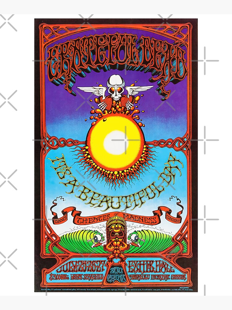 "GREATFUL DEAD CONCERT POSTER 1966 purple background" Tote Bag for Sale ...