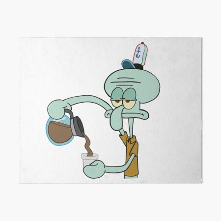 "Squidward Coffee Cartoon" Art Board Print by ethelabel | Redbubble