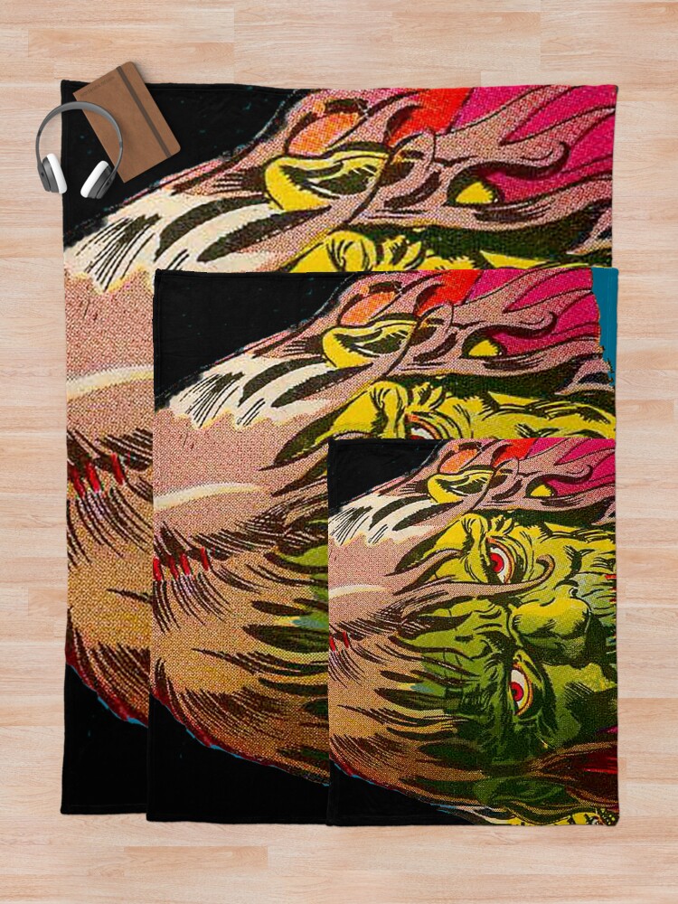 "The Thing, Comic Book Zombie Monster 1950s" Throw Blanket by ...