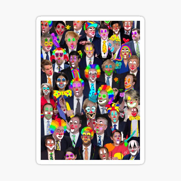 "Tory Clowns " Sticker for Sale by hasnomiddlename | Redbubble