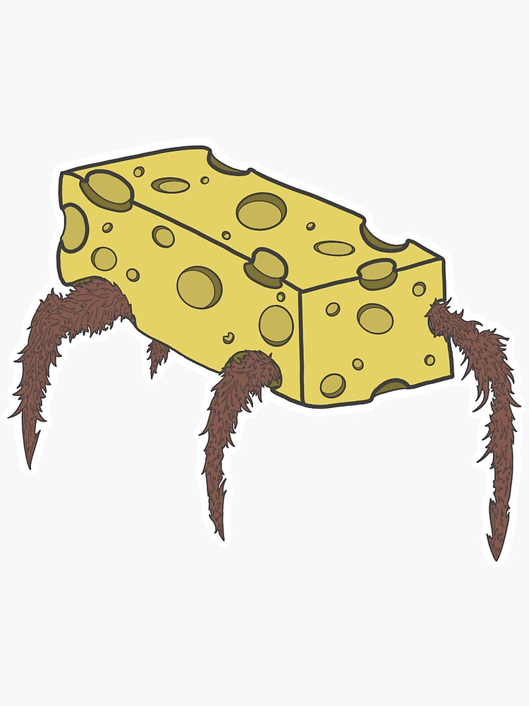 "Spider Cheese!" Sticker for Sale by GlockFerret | Redbubble