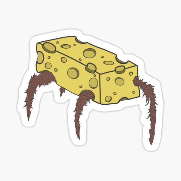 "Spider Cheese!" Sticker for Sale by GlockFerret | Redbubble