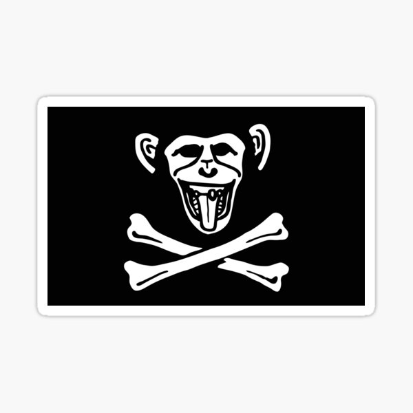 "Iron Chimp Jolly Roger" Sticker for Sale by TheLangdon | Redbubble