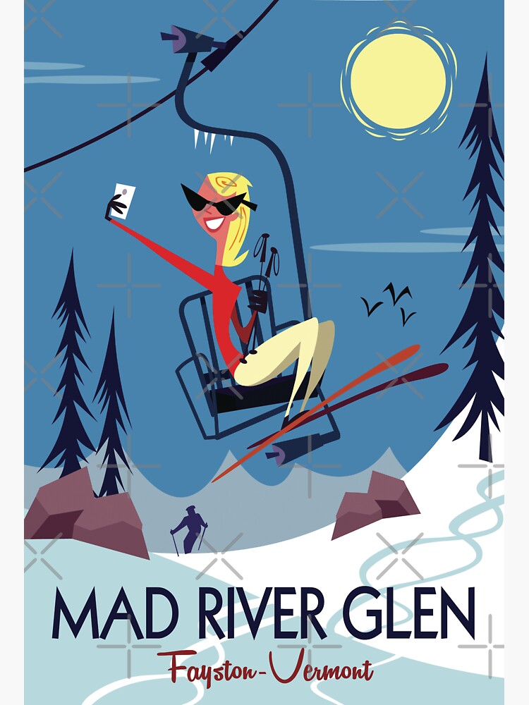 "Mad River Glen ski poster" Sticker for Sale by GAGodel | Redbubble