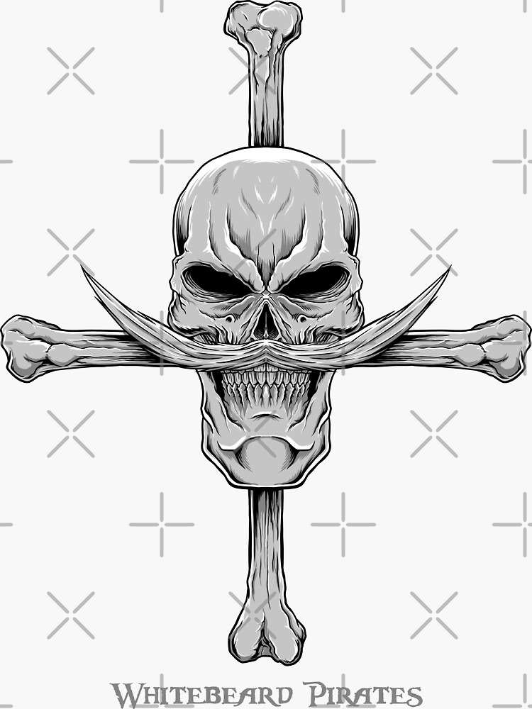 "Whitebeard Jolly Roger Art" Sticker by svthyp | Redbubble