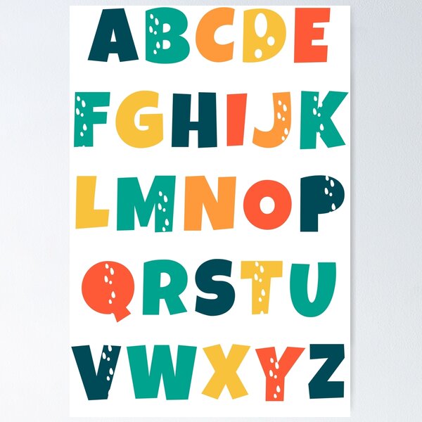 "Kids Colourful ABCD Alphabet Chart" Poster for Sale by DreaK | Redbubble