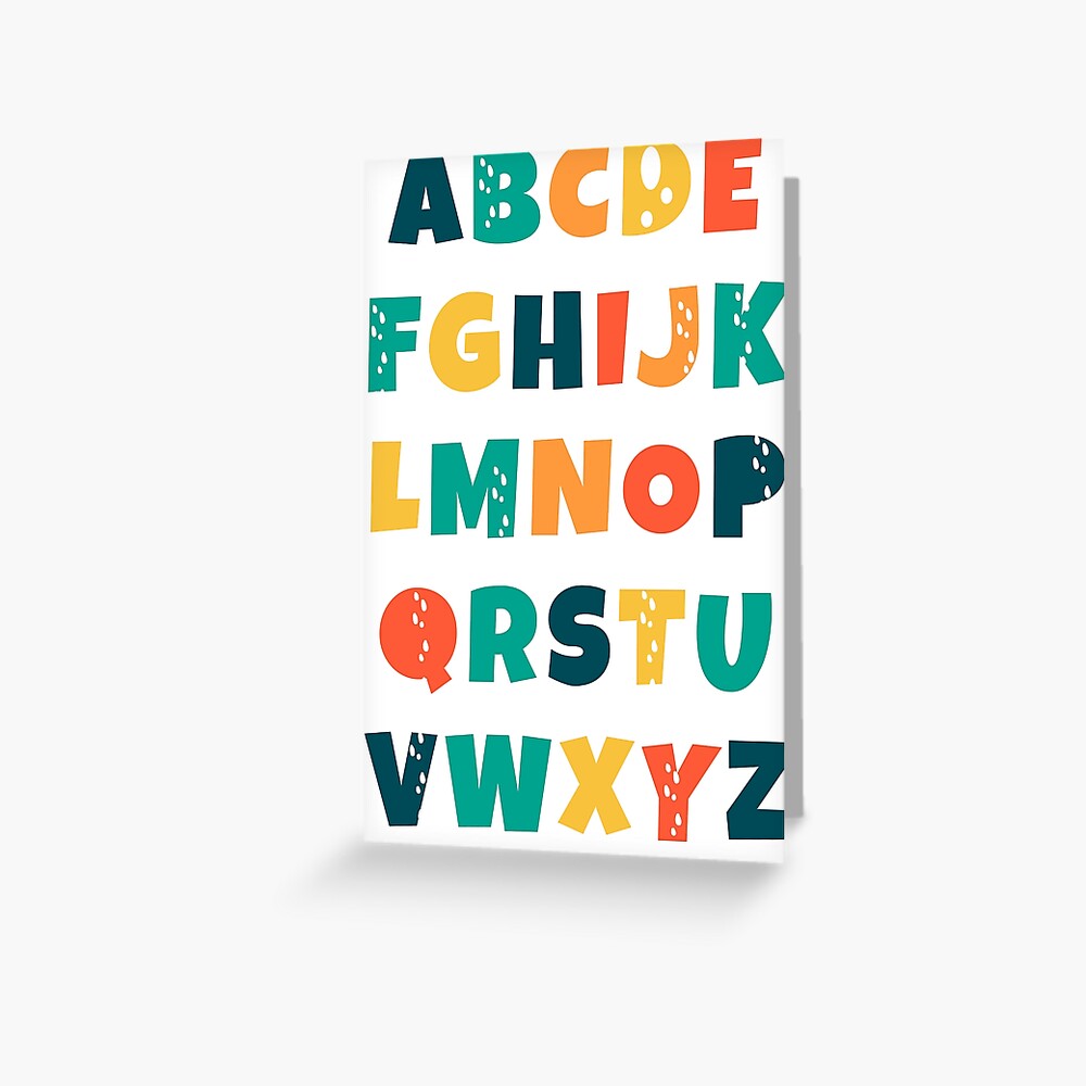 "Kids Colourful ABCD Alphabet Chart" Greeting Card for Sale by DreaK ...