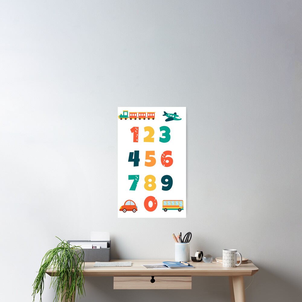 "Kids Colourful 1234 Numbers Chart" Poster for Sale by DreaK | Redbubble