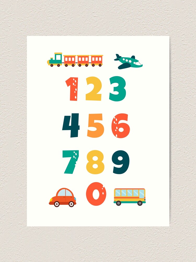 "Kids Colourful 1234 Numbers Chart" Art Print for Sale by DreaK | Redbubble