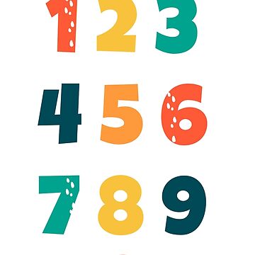 "Kids Colourful 1234 Numbers Chart" Art Board Print for Sale by DreaK ...
