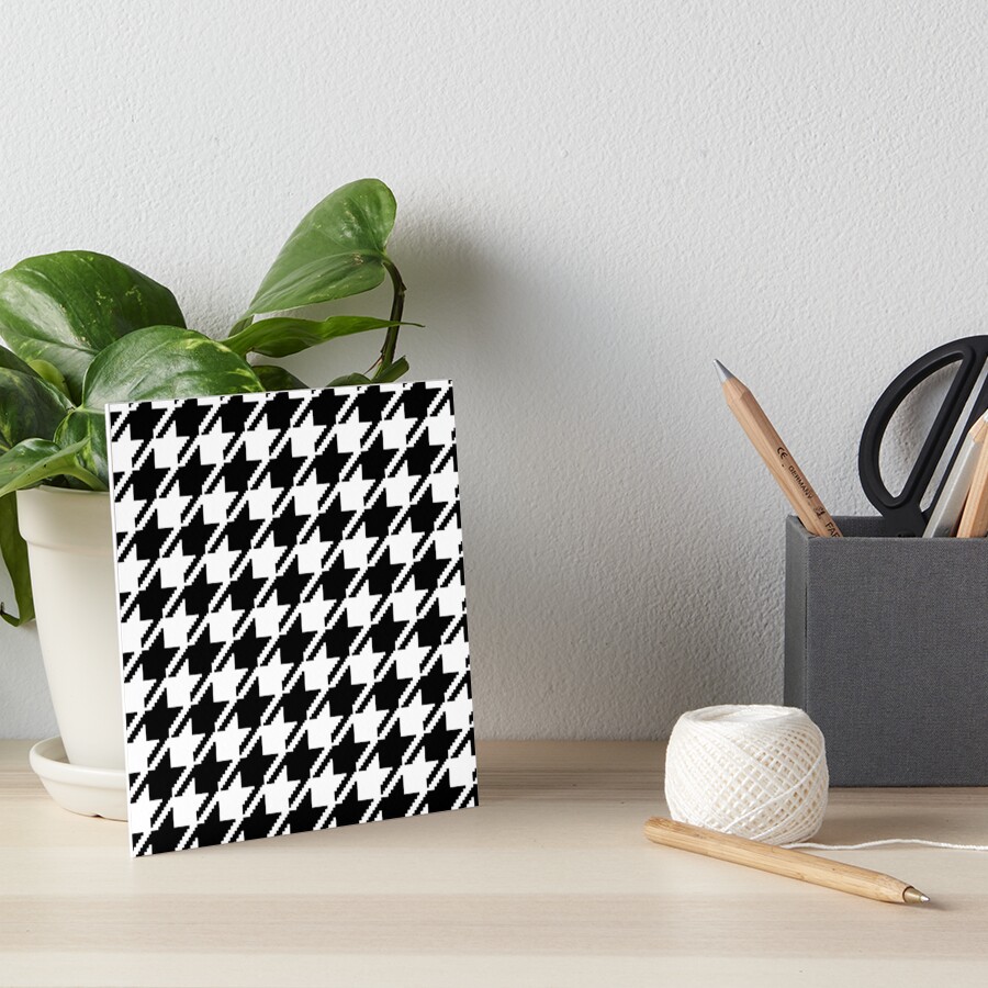 "Large Puppytooth Pattern (black and white houndstooth)" Art Board ...