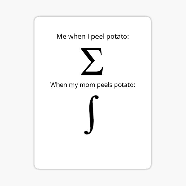 "Potato peeling with math" Sticker by Gutenberg-Store | Redbubble
