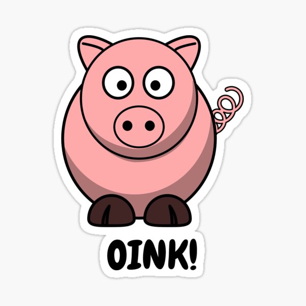 "Cartoon Pig, Oink" Sticker for Sale by WearItOwnIt | Redbubble