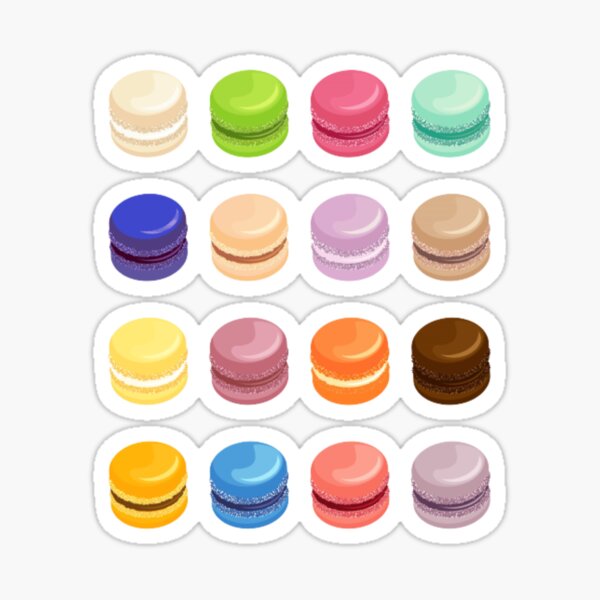 "Rainbow Macarons" Sticker for Sale by UseTheGreatness | Redbubble