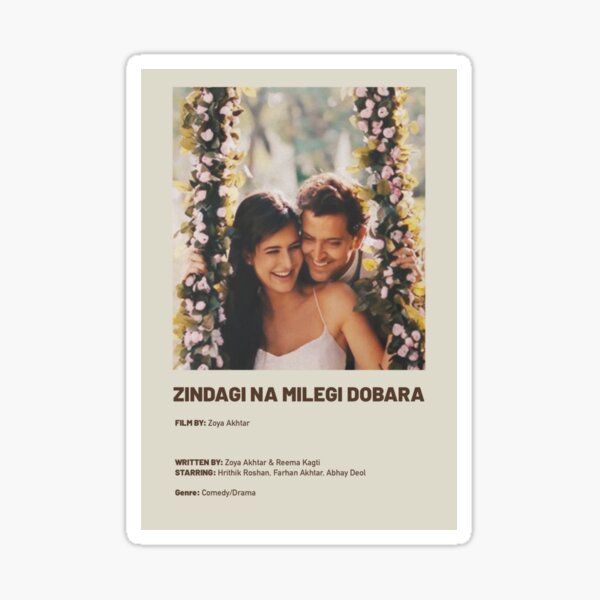 "Zindagi Na Milegi Dobara - minimalist movie poster " Sticker for Sale ...