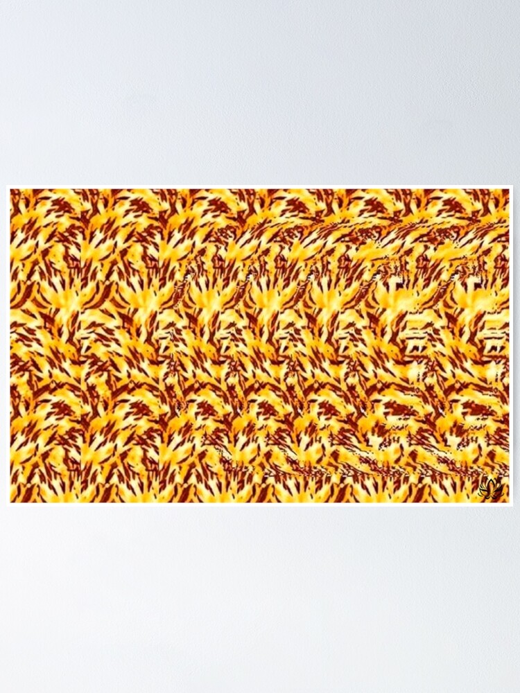 "BALL OF FIRE Stereogram" Poster for Sale by JMarP | Redbubble