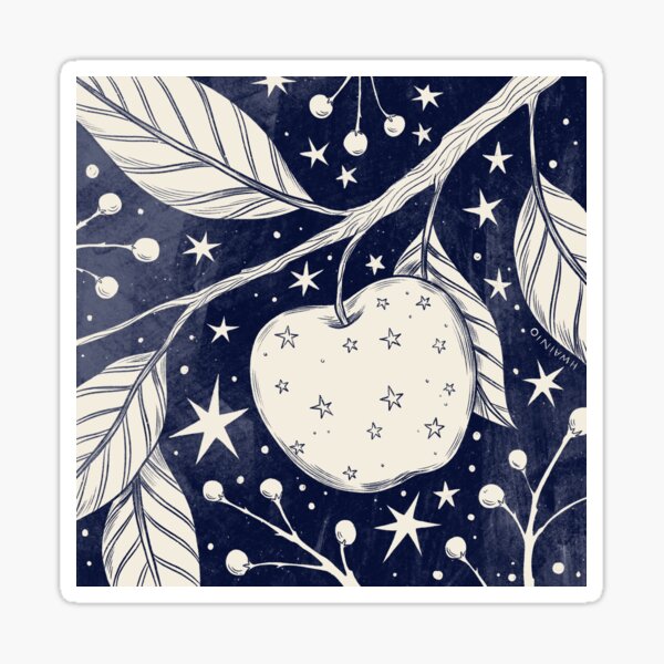 "The Night Apple" Sticker for Sale by hwainio | Redbubble