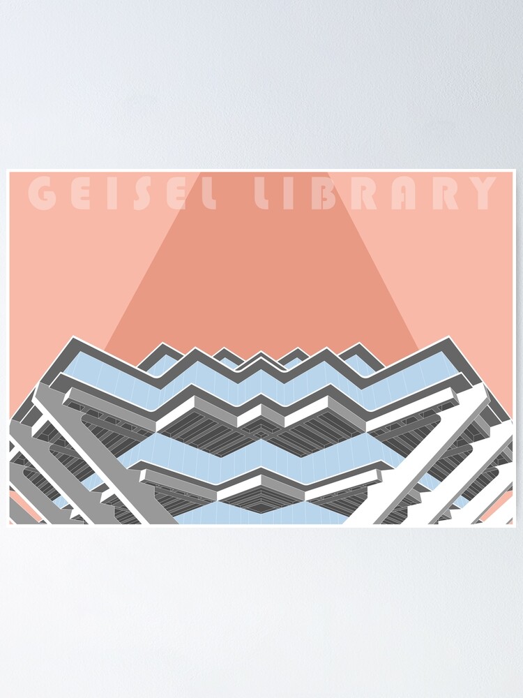 "Brutalist Print, Geisel Library, San Diego, Print, Artwork ...