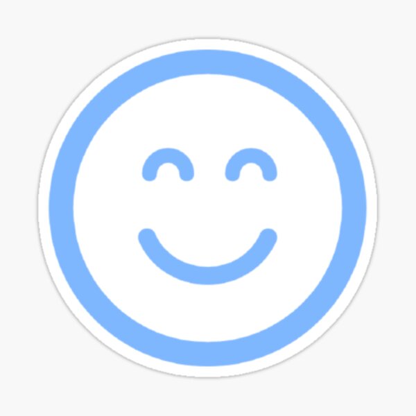 "blue smiley face" Sticker for Sale by emmastickershop | Redbubble