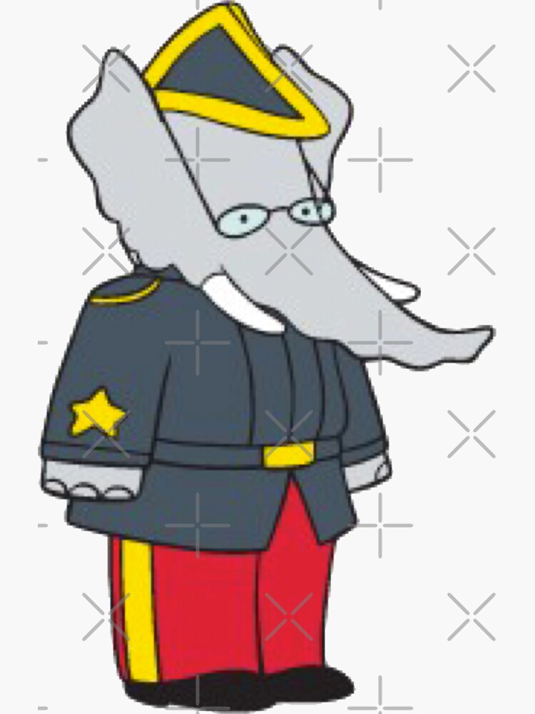 "Pompadour babar" Sticker for Sale by nostalgia-store | Redbubble