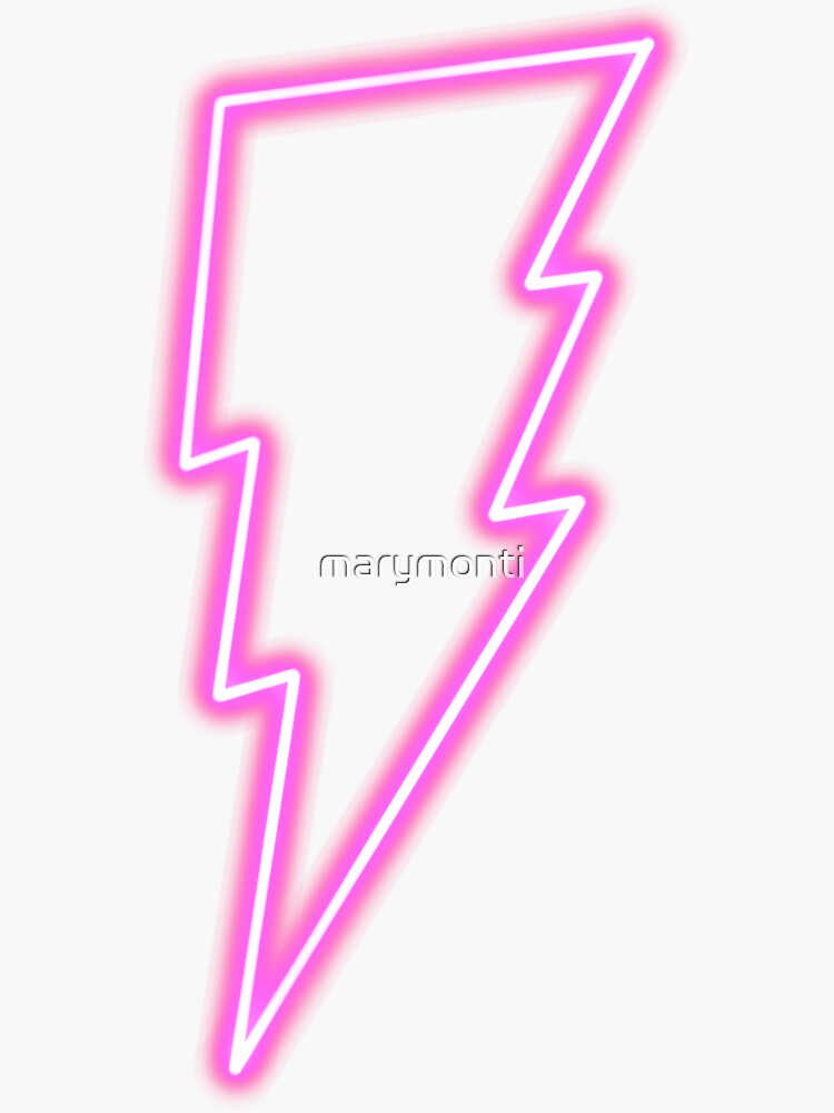 "neon pink lightning " Sticker by marymonti | Redbubble
