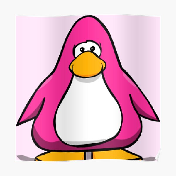 "Hot Pink Club Penguin" Poster by EcruCloud | Redbubble