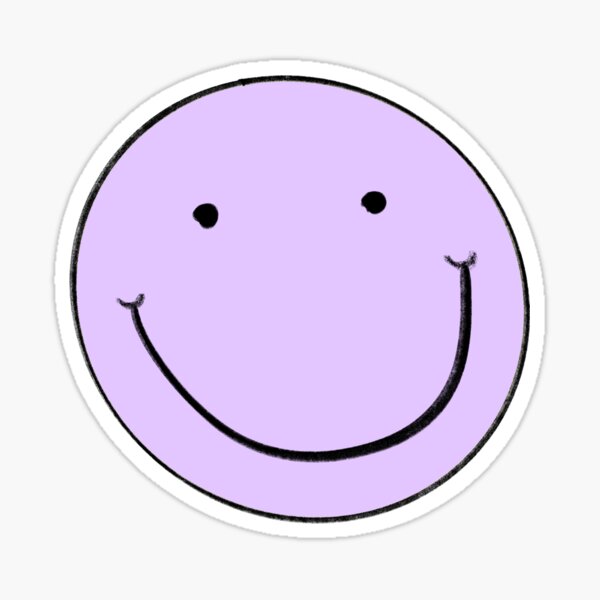 "Purple smiley face" Sticker for Sale by samantha-317 | Redbubble