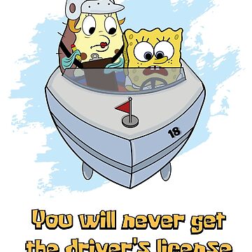 "spongebob driver's license-fan art" Sticker for Sale by soer-mon ...