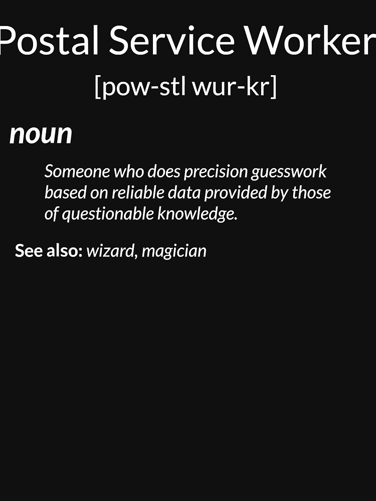 "Funny Postal Workers Gift Postal Service Worker Definition" T-shirt ...