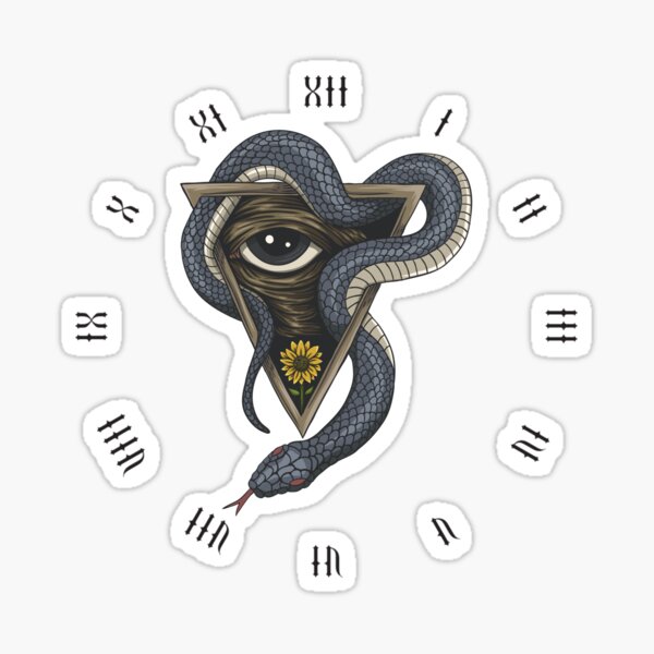 "Snake Wrapped Around A Face" Sticker by Manakiry88 | Redbubble