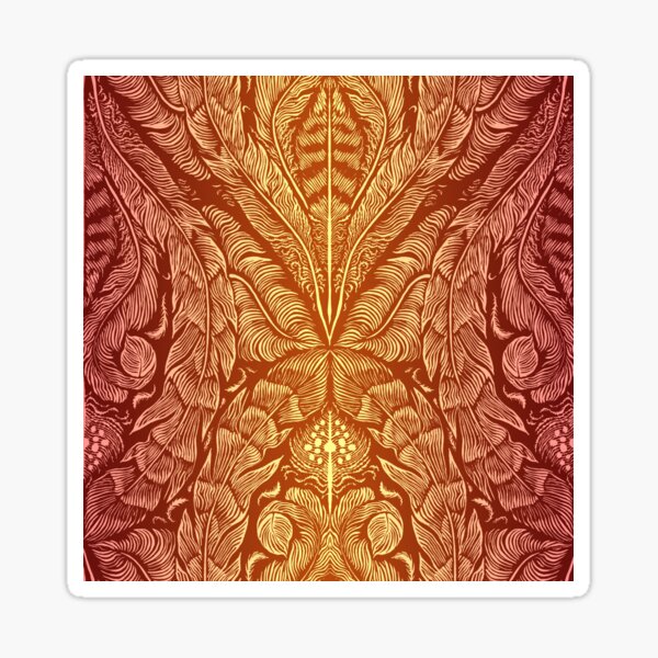 "Plumage -- yellow red" Sticker for Sale by elizmoriarty | Redbubble
