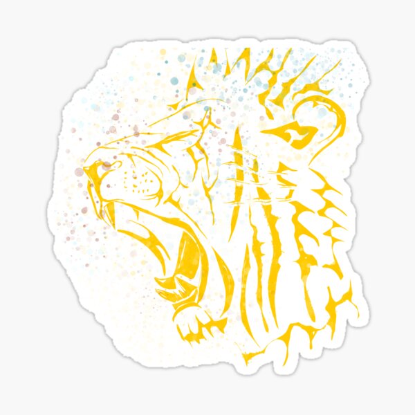 "Golden Lion Roar" Sticker by artofjad | Redbubble