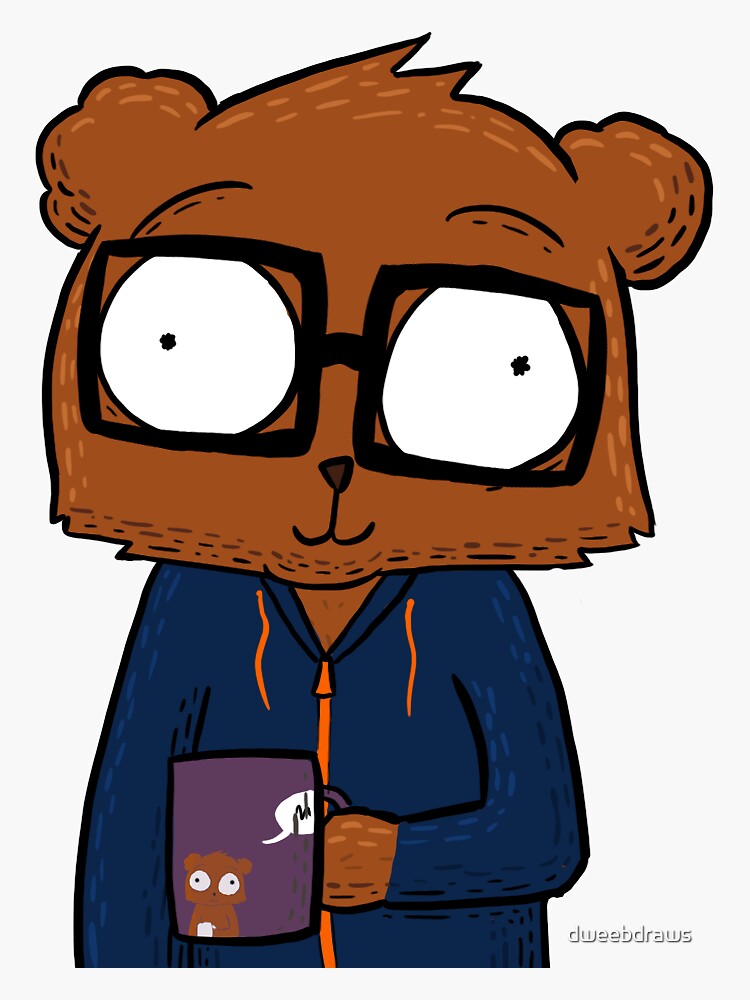 "Nerd Bear" Sticker for Sale by dweebdraws | Redbubble