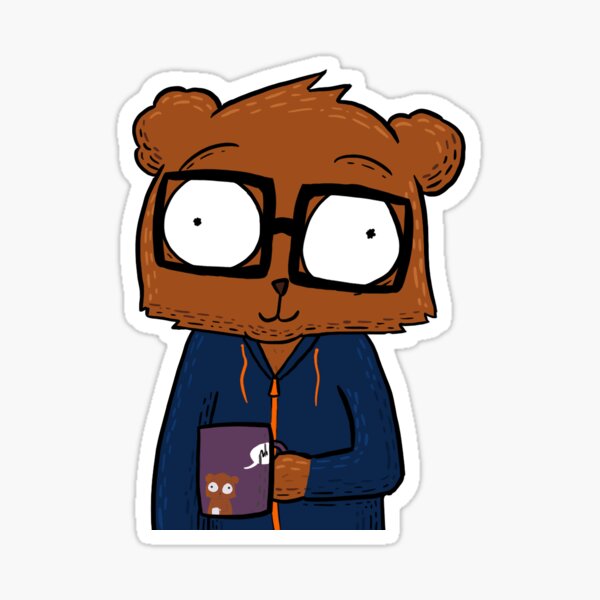 "Nerd Bear" Sticker for Sale by dweebdraws | Redbubble
