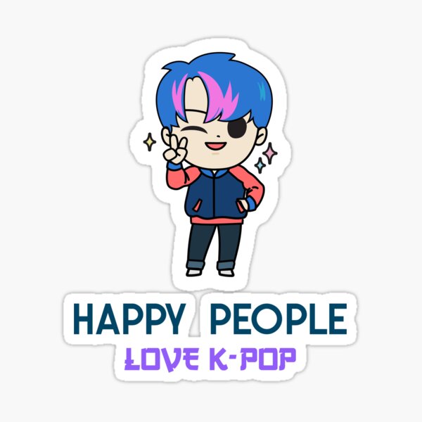 "Happy People Love K-Pop" Sticker for Sale by Mecham-Designs | Redbubble