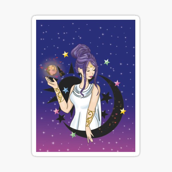 "Space Girl Sticker Pluto" Sticker by MarielaArtShop | Redbubble
