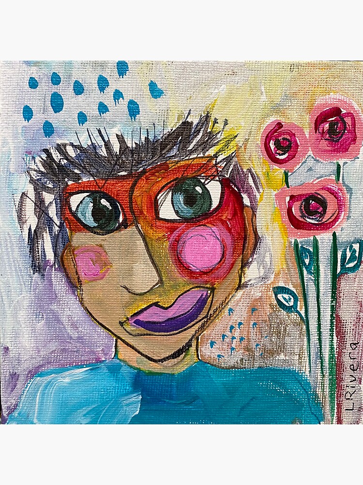 "Fun, Funky, Illustrative Abstract Portrait - Female, No. 1" Sticker ...