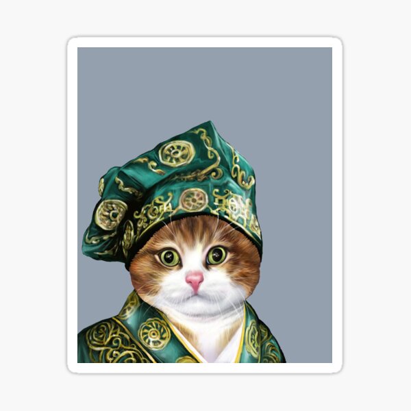 "Beijing opera cat No2" Sticker for Sale by Lexthellamasart | Redbubble