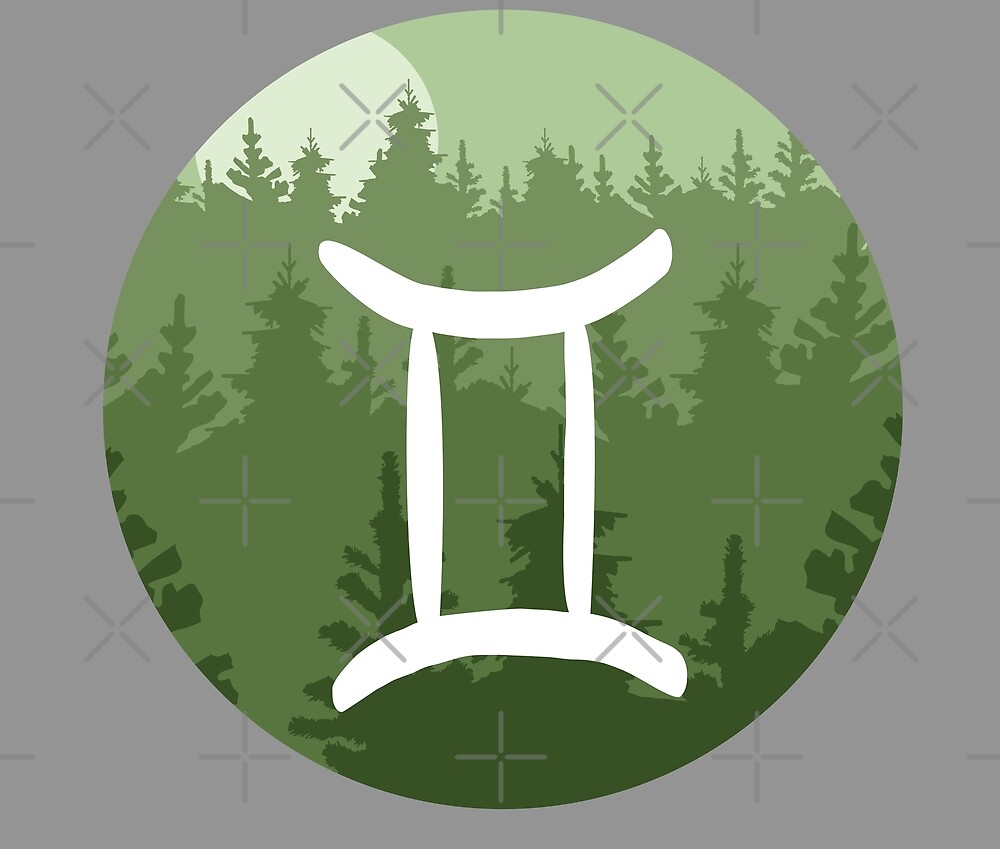 "Hand Drawn Gemini Zodiac Forest" by itsrturn | Redbubble