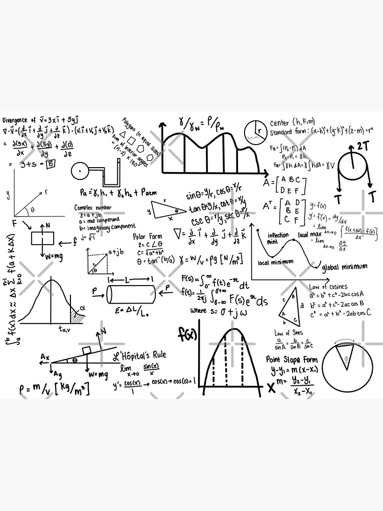 "Engineering Math Equations Cheat Sheet" Art Print by MemeOnMask ...