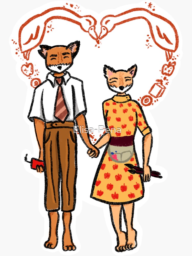 "Mr. and Mrs. Fox - Fantastic Mr. Fox" Sticker for Sale by Elisa-Pena ...