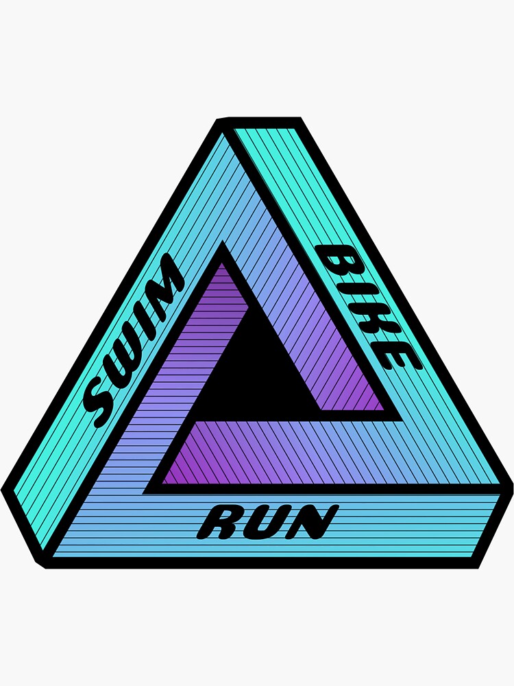 "Triathlon Triangle Swim Bike Run Logo" Sticker by AndrewCotton | Redbubble