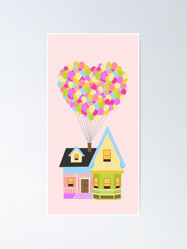 "Up house with heart shaped balloons" Poster for Sale by Campbell ...