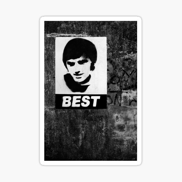 "George Best The One" Sticker for Sale by Wrayzo | Redbubble