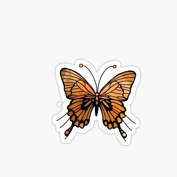 "Orange Brown Butterfly" Sticker for Sale by LydiaMay13 | Redbubble