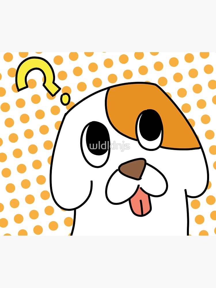 Pegatina «Lindo personaje de perro con un signo de interrogación» de ...
