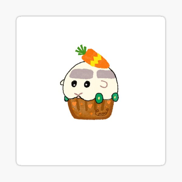"Pui Pui Molcar Shiromo Carrot Cup Cake" Sticker for Sale by mokomate ...