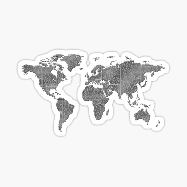 "world map" Sticker for Sale by srijani2015 | Redbubble