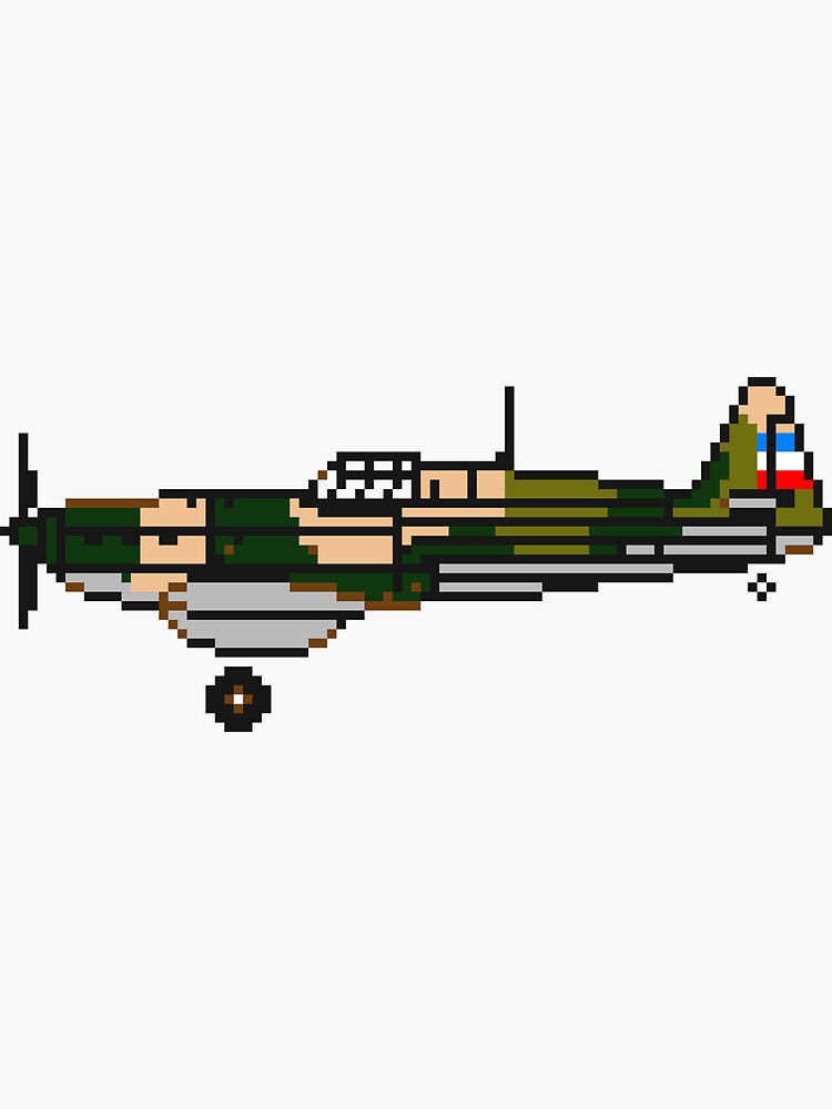 Sticker « Pixel art avion de chasse de la seconde guerre mondiale ...