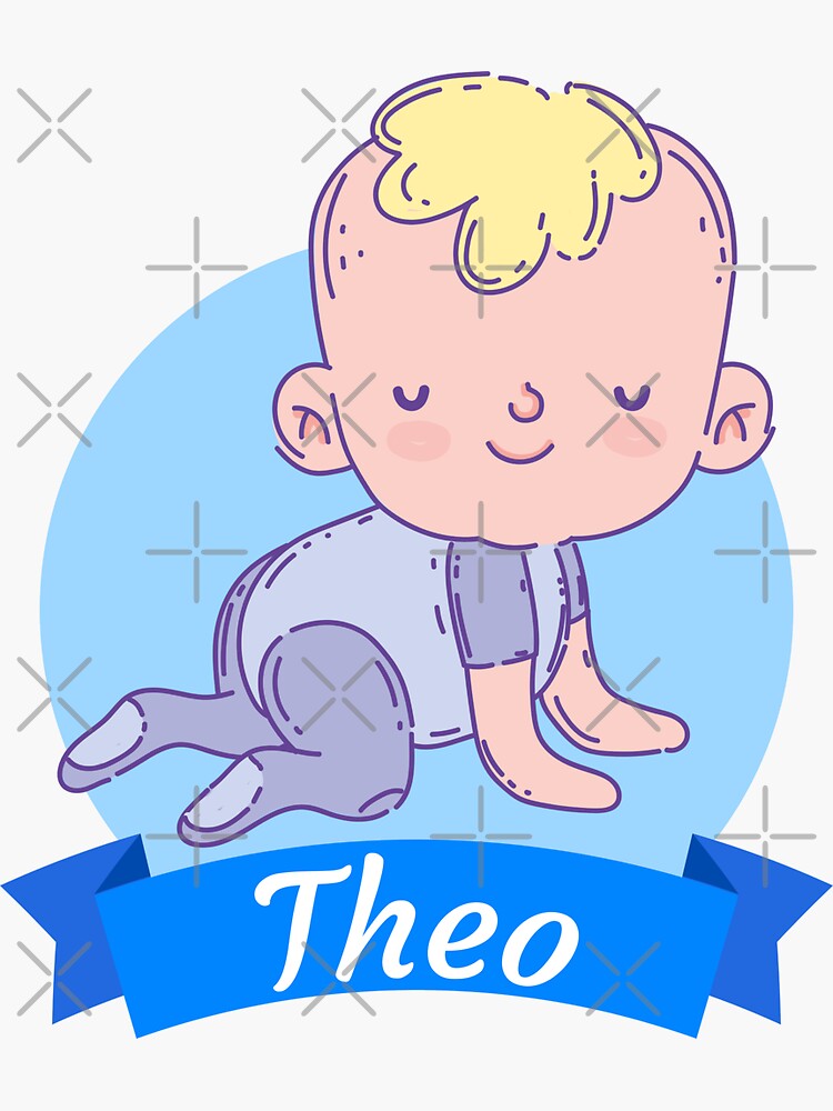 "Theo Boy names for babies" Sticker for Sale by Piztees | Redbubble